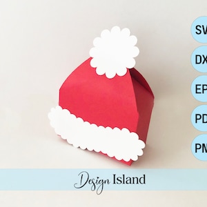 Santa Hat Box SVG Santa Hat Gift Box Template Christmas - Etsy
