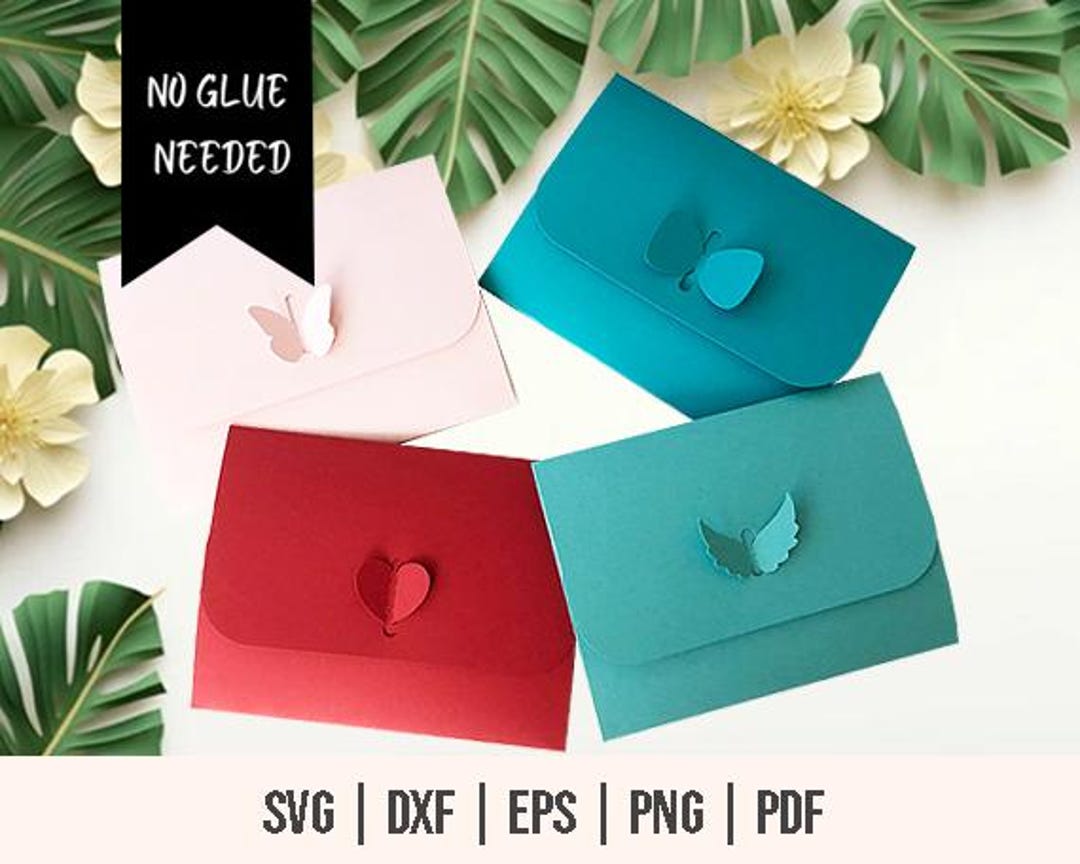 No Glue Envelopes Bundle SVG - No Glue Needed Envelopes Template ...