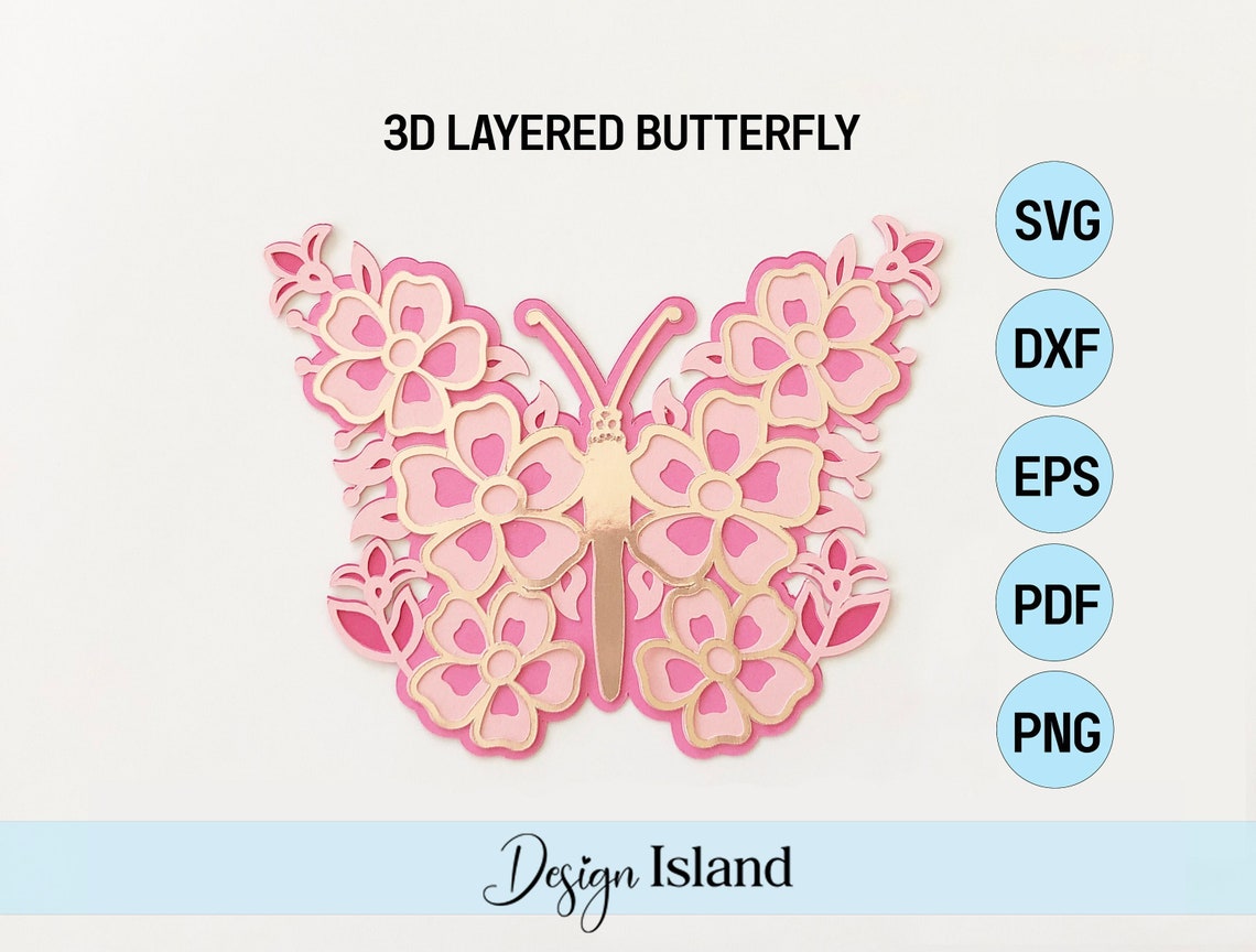 Layered Butterfly SVG Butterfly SVG 3D Butterfly Svg - Etsy