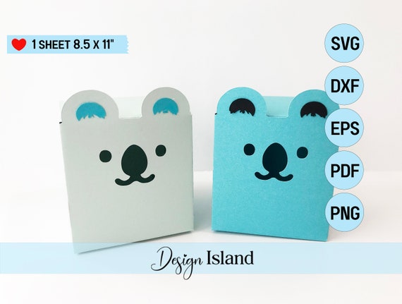 Koala Cube Box Digital Download SVG Cute Koala Box SVG | Etsy