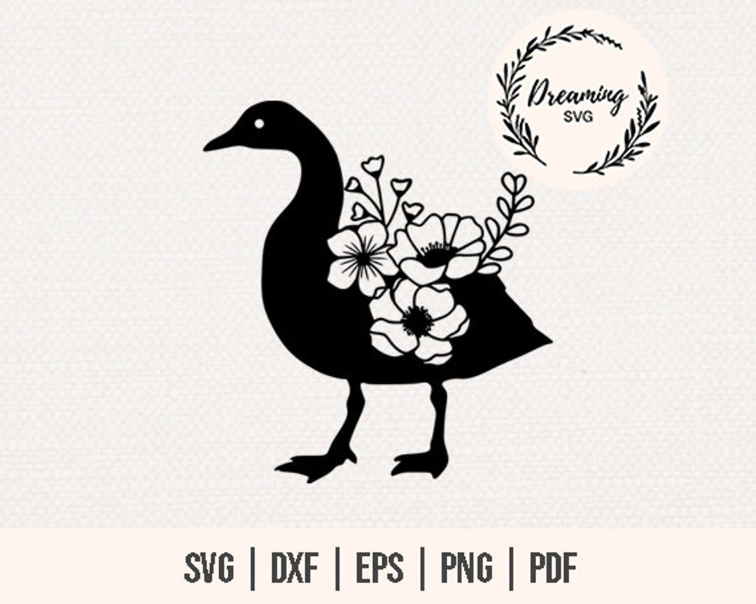 Floral Goose SVG - Goose SVG - Goose Flower Bouquet Svg - Floral Farm ...