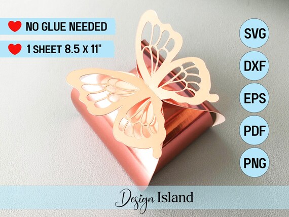 Butterfly Box SVG Butterfly Gift Box Template Twist Box - Etsy