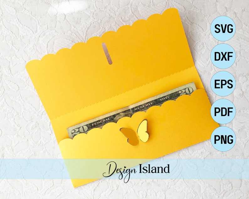 Money Holder Card SVG Scallop Money Card SVG Money Holder - Etsy