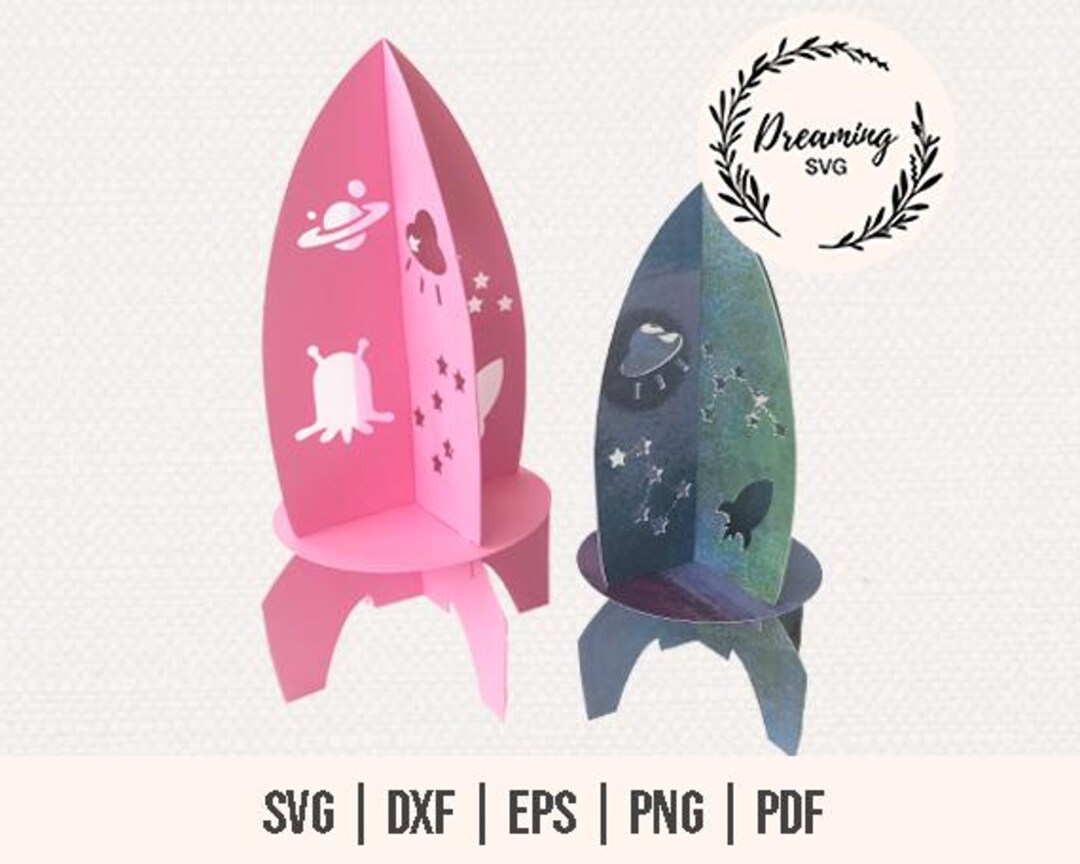 3D Rocket SVG - Rocket Paper Sculpture - DIY Papercraft Rocket SVG ...