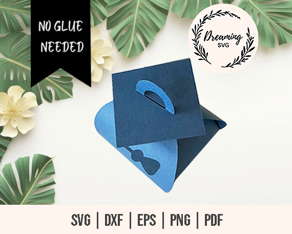 Graduation Cap Box SVG - Graduation Cap Gift Box Template - Twist Box ...