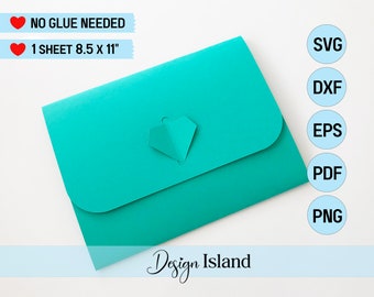 No Glue Envelope Svg - Etsy