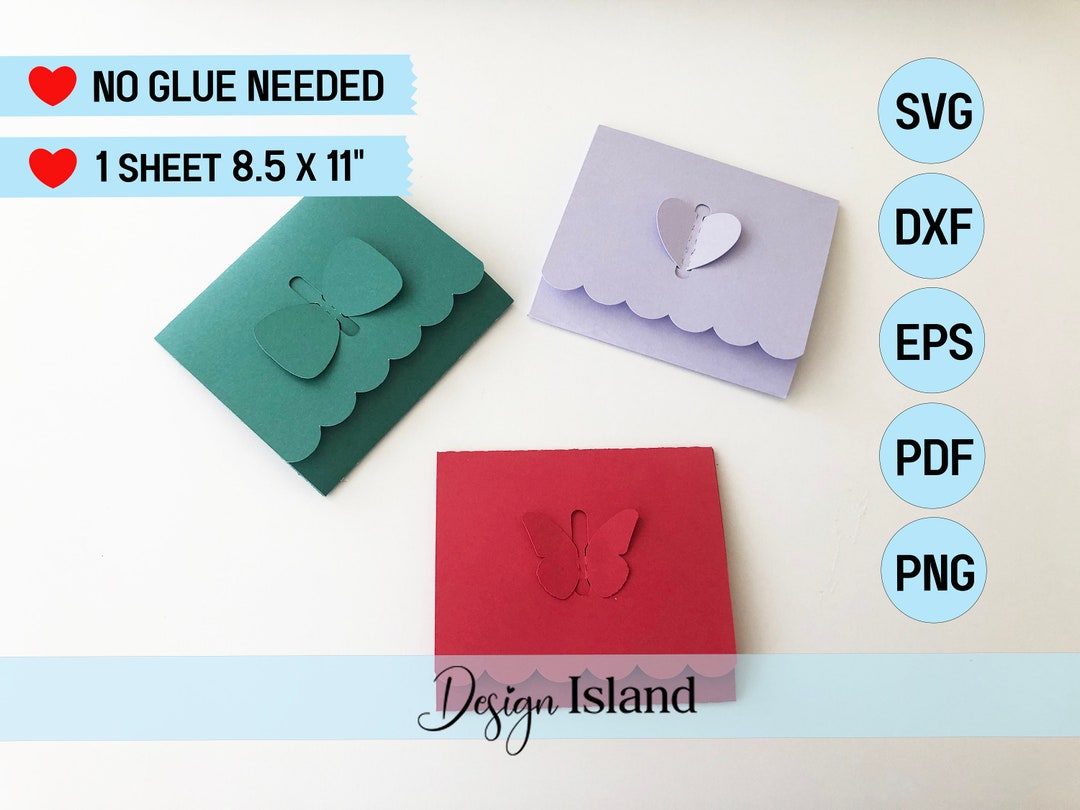 Envelope Template Bundle SVG - Gift Card Holder SVG - No Glue Needed ...