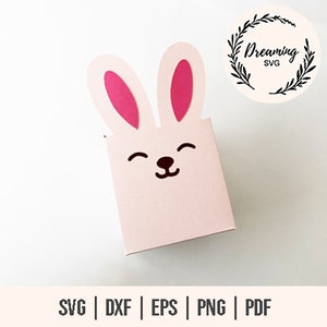 Cute Bunny Box SVG - Easter Treat Box SVG - Treat Box Templates - Cute ...