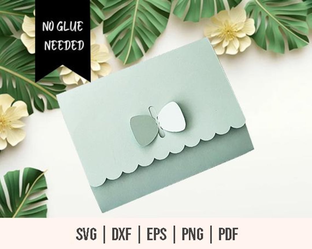 Bow Envelope Cut Files - No Glue Needed Envelopes Template - Bow ...