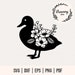 Floral Duck SVG Duck SVG Duck Flower Bouquet Svg Floral Farm Animals ...