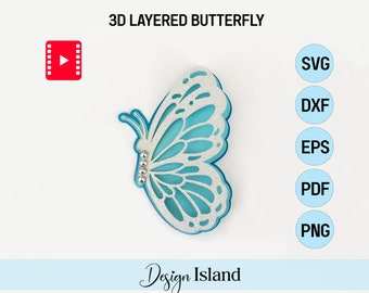 Layered Butterfly SVG Butterfly SVG 3D Butterfly Svg - Etsy