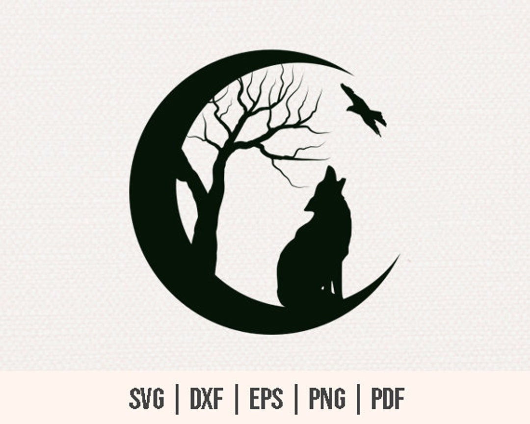 Wolf Moon SVG - Wolf Clipart - Wolf Cut Files - Wolf Cut Files for ...