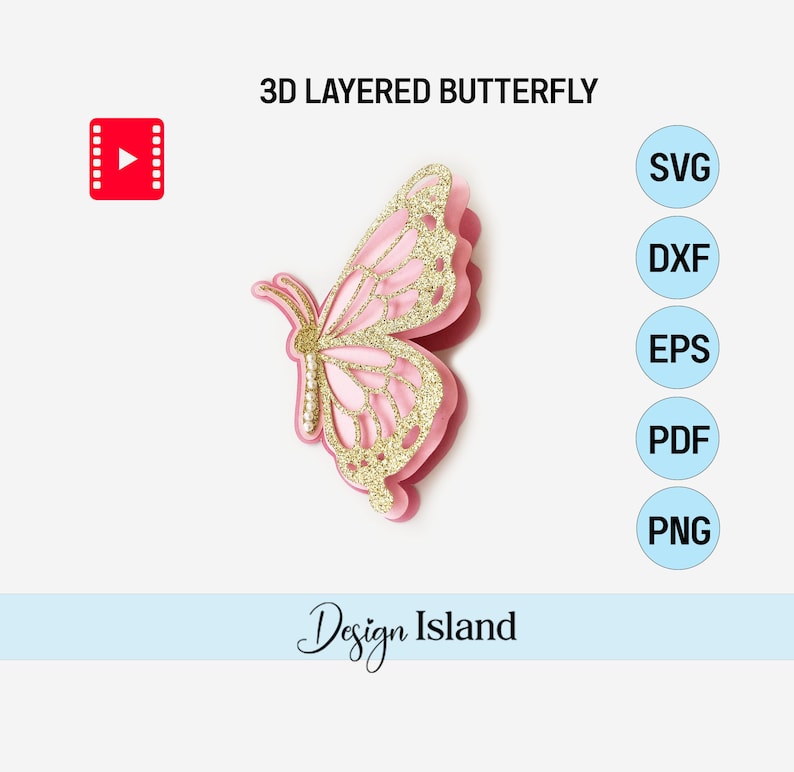 Layered Butterfly SVG Butterfly SVG 3D Butterfly Svg | Etsy Canada