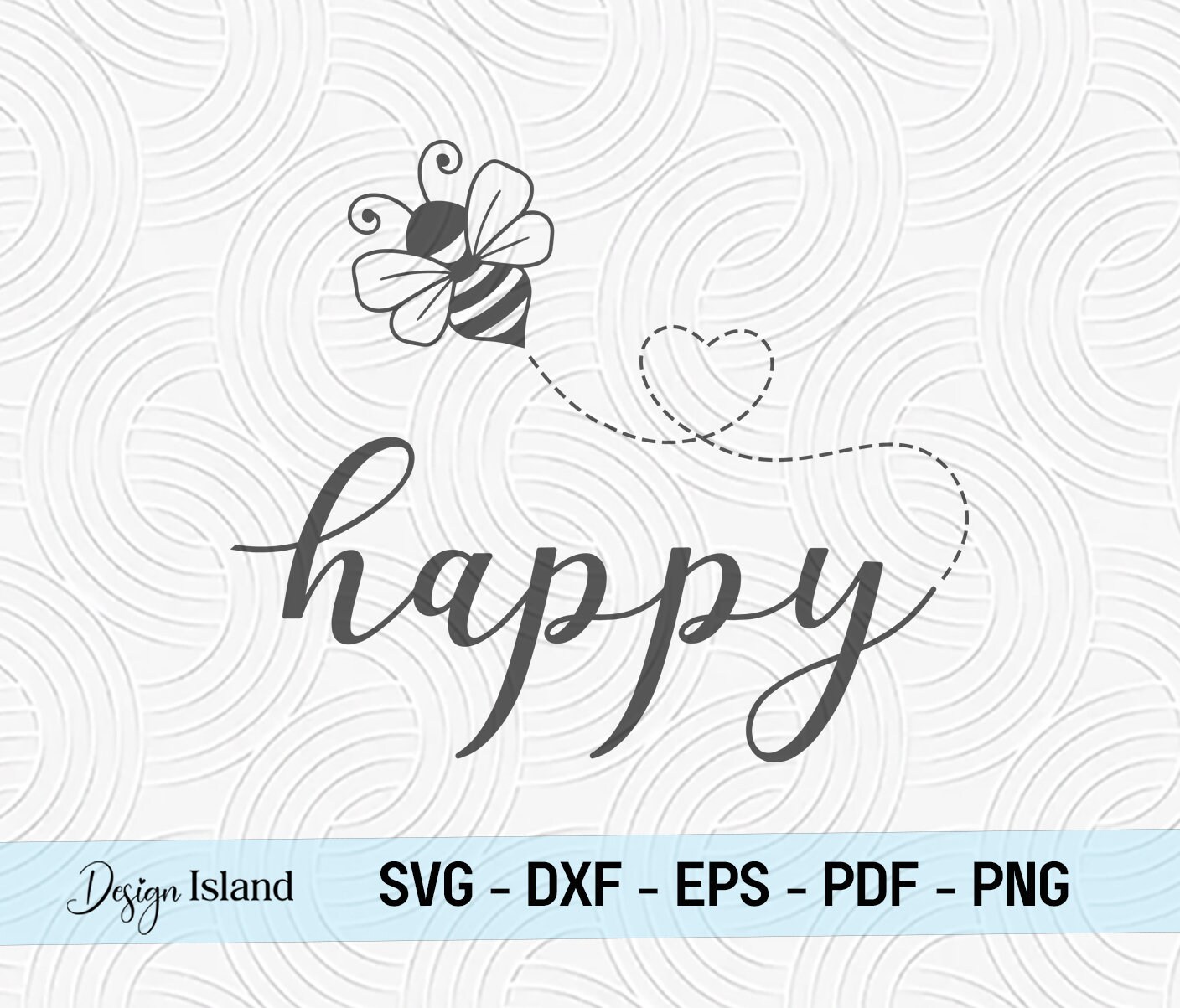 Bee Happy SVG PNG Files for Cutting Machines Bumble Bee SVG - Etsy