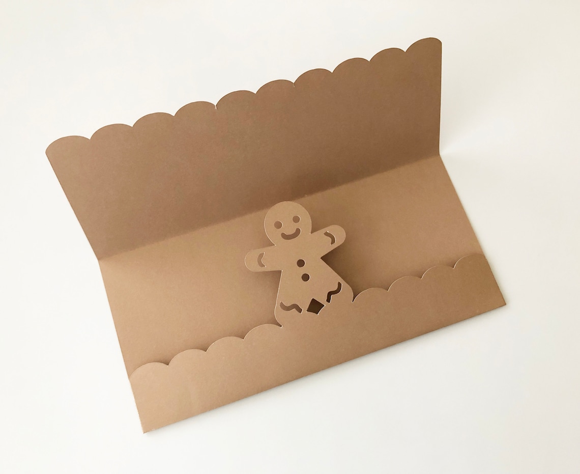 Gingerbread Man Money Holder Card SVG Scallop Money Card SVG - Etsy