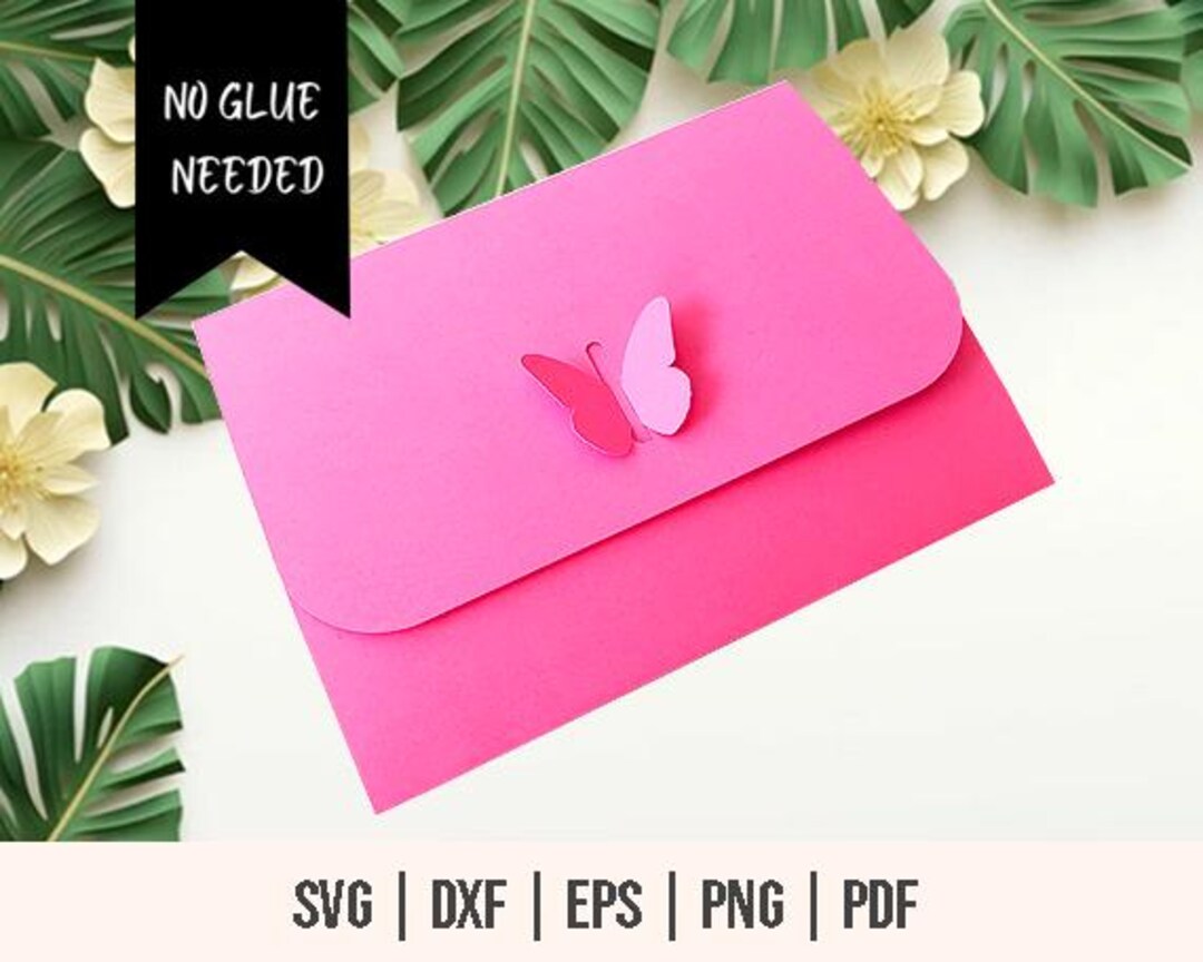 Butterfly Envelope Cut Files - No Glue Needed Envelope Template ...