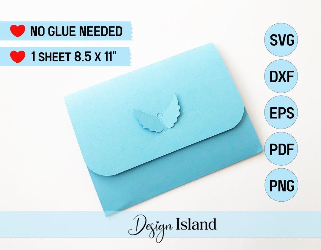 Angel Wings Envelope Cut Files for Silhouette/ Cricut - No Glue Needed ...