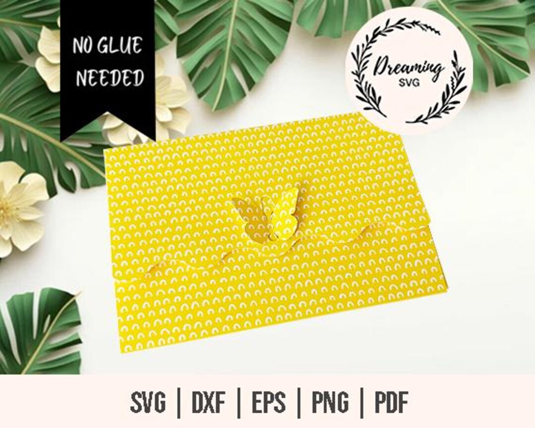 Butterfly Envelope Cut Files - No Glue Needed Envelopes Template ...