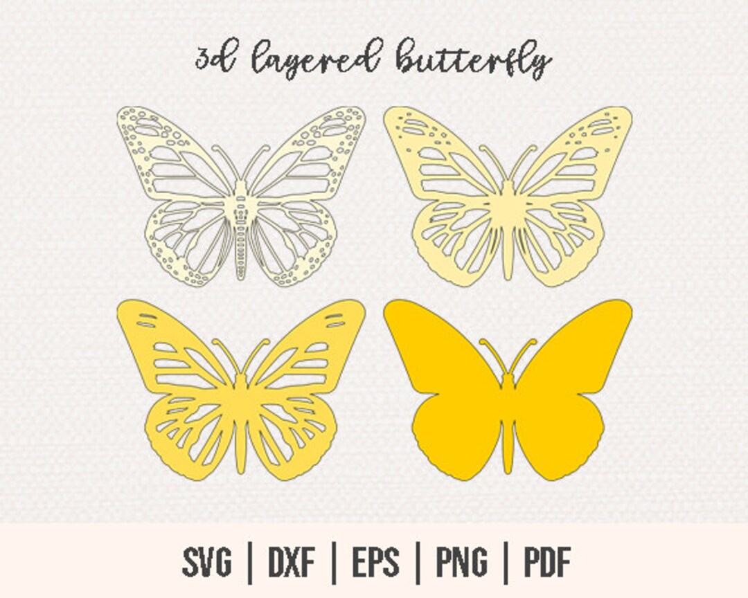 3D Layered Butterfly SVG - Butterfly SVG - 3D Butterfly Svg - Butterfly ...