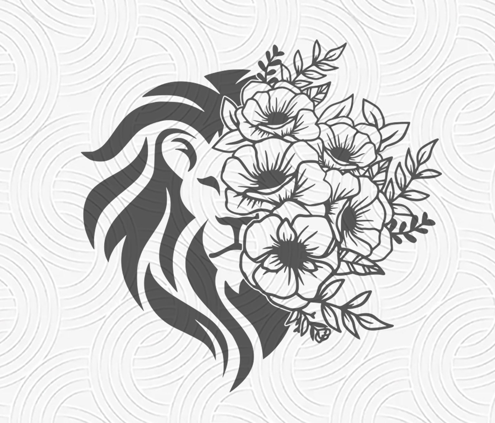 Lion SVG Floral Lion SVG Lion Clipart Flourish Lion King - Etsy UK