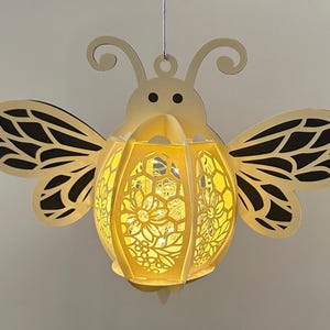 Bumble Bee Lantern SVG - Honey Bee Lantern SVG - Floral Bee Paper ...