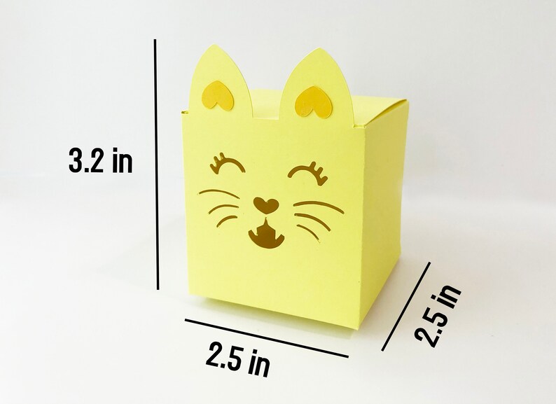 Cat Cube Box Digital Download SVG - Cute Kitty Cat Box SVG - Cute ...