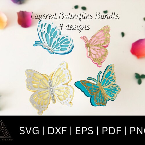 Layered Butterfly SVG Bundle 3D Layered Butterfly SVG - Etsy