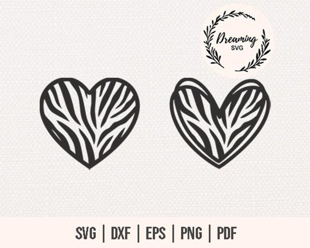 Zebra Pattern Heart SVG - Zebra Love Heart SVG - Zebra Stripes Pattern ...