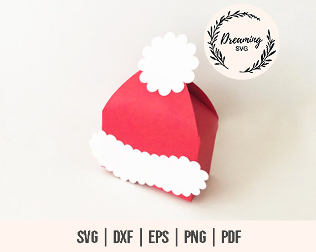 Santa Hat Box SVG - Santa Hat Gift Box Template - Christmas Gift Box ...