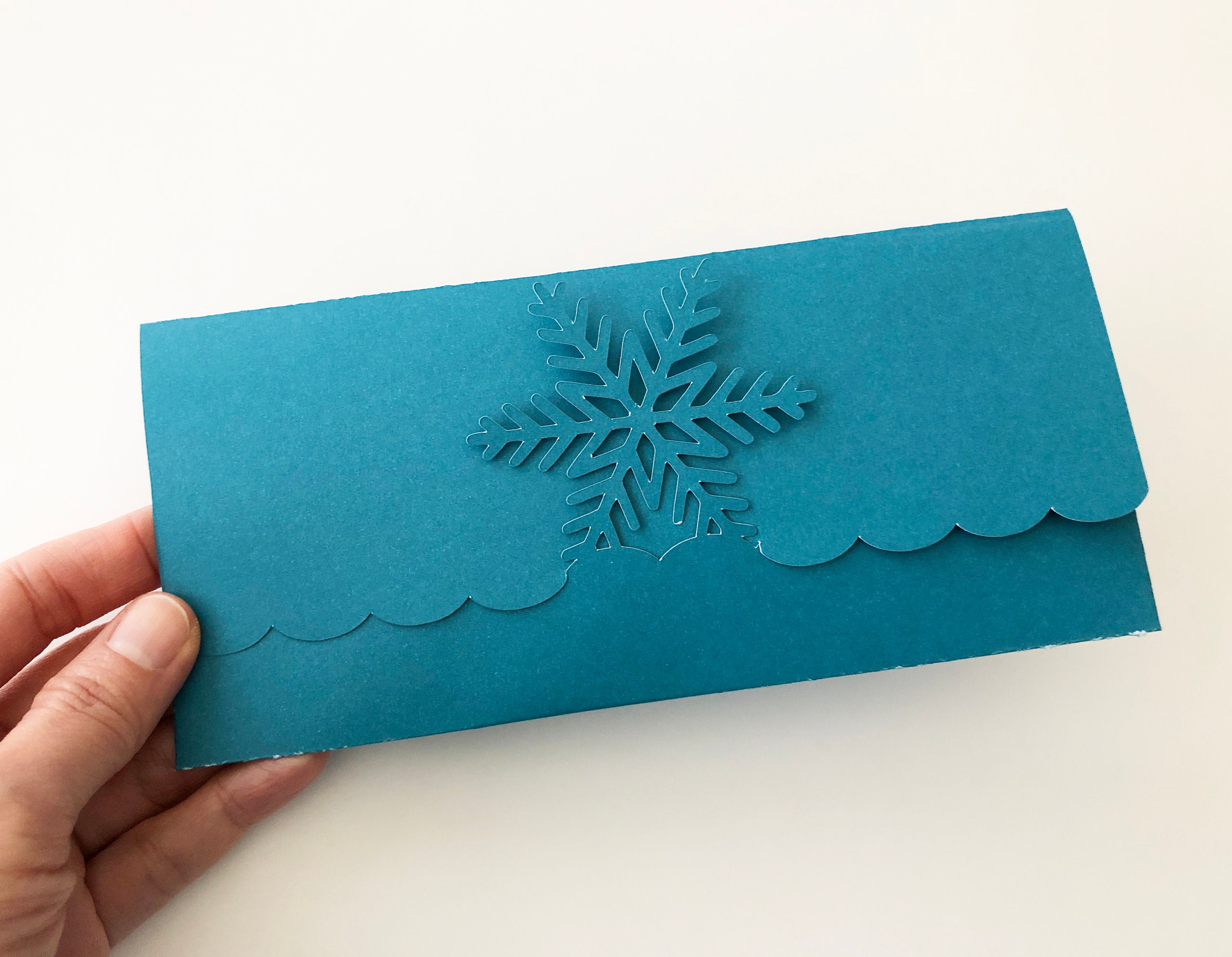 Snowflake Money Holder Card SVG Scallop Money Card SVG - Etsy