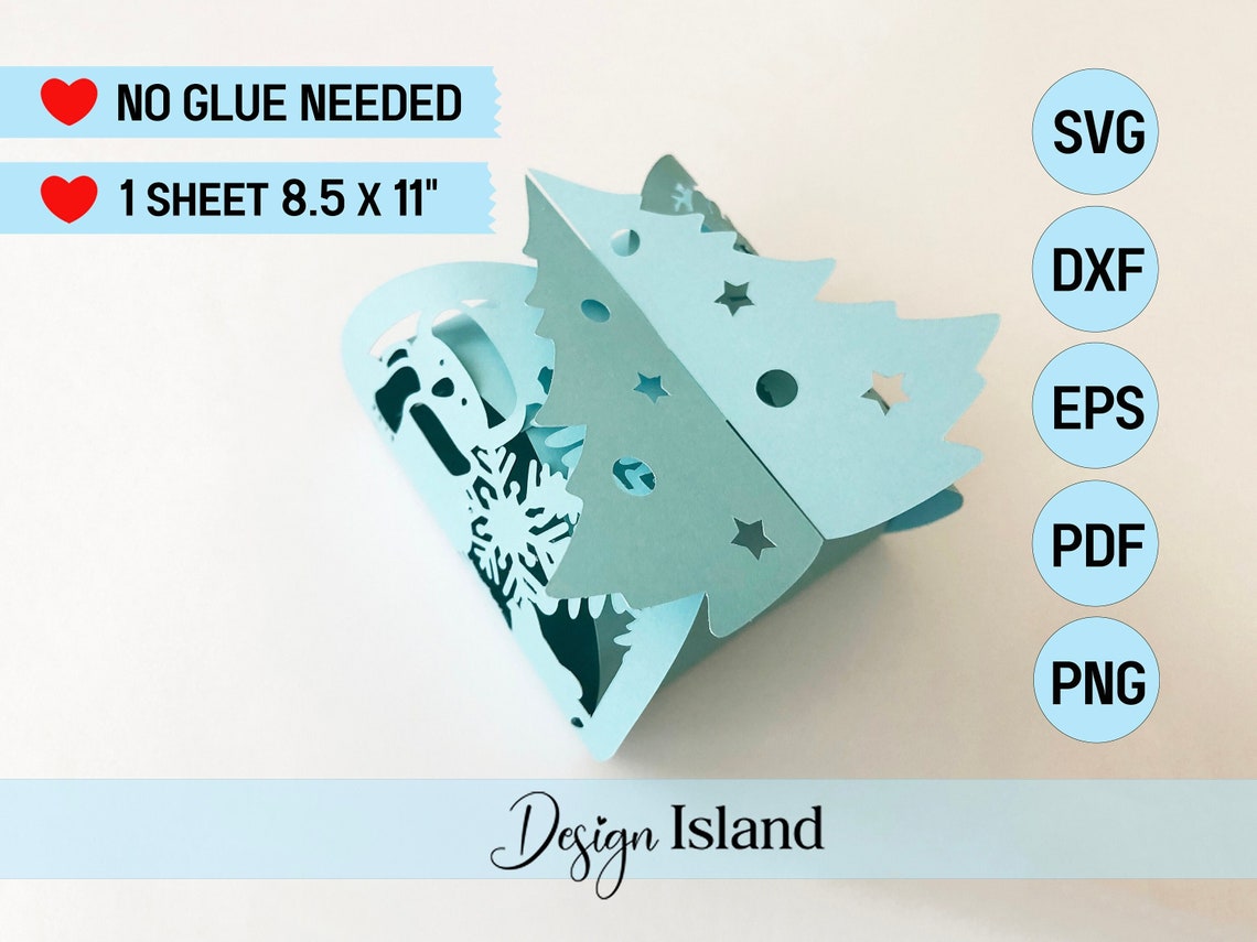 Christmas Tree Box SVG Christmas Tree Gift Box Template - Etsy