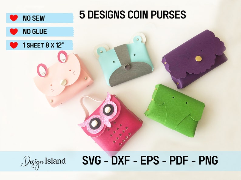 Card Wallets Bundle SVG Coin Purse SVG No Sew Coin Purse - Etsy