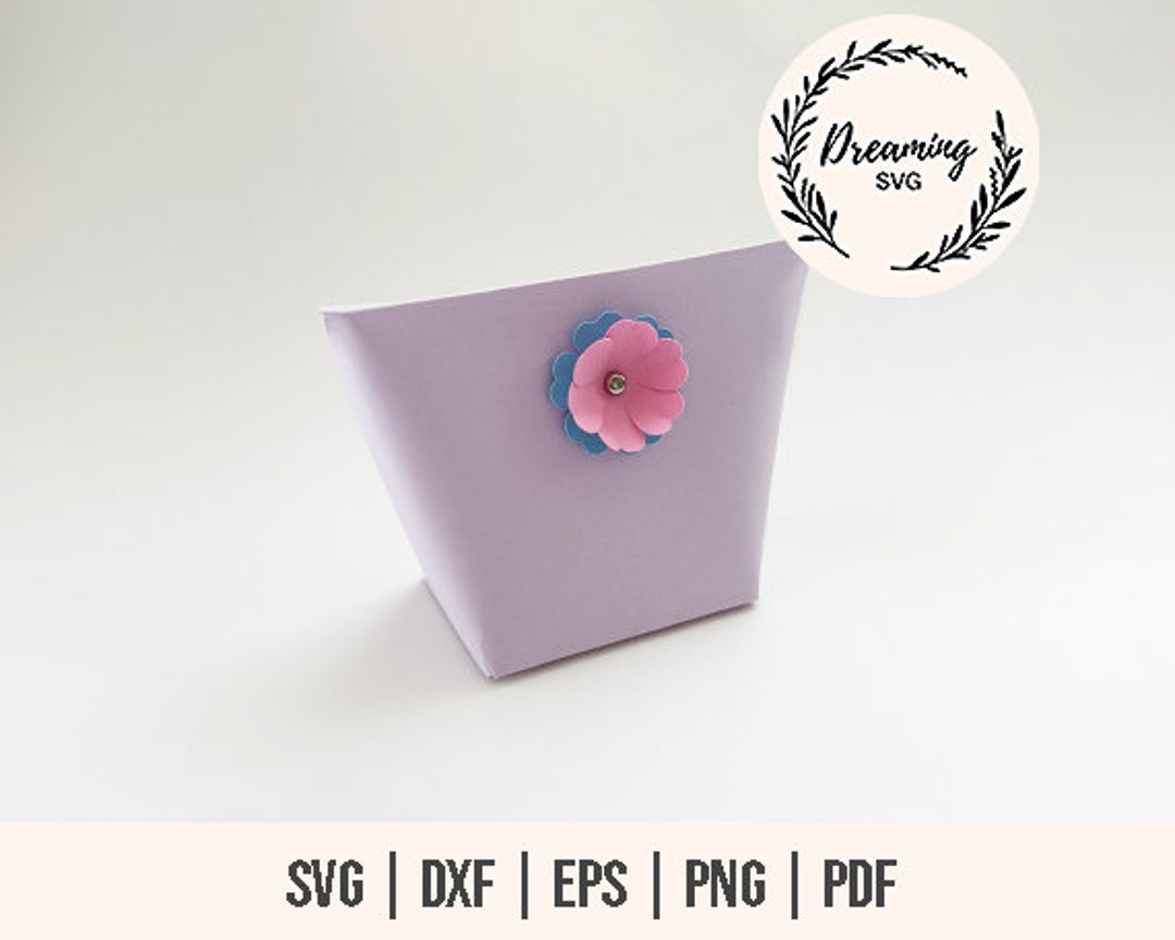 Flower Treat Box SVG - Flower Gift Box SVG Template - Modern Box With ...