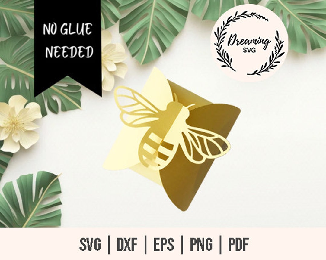 Honey Bee Box SVG - Honey Bee Gift Box Template - Twist Box SVG - No ...