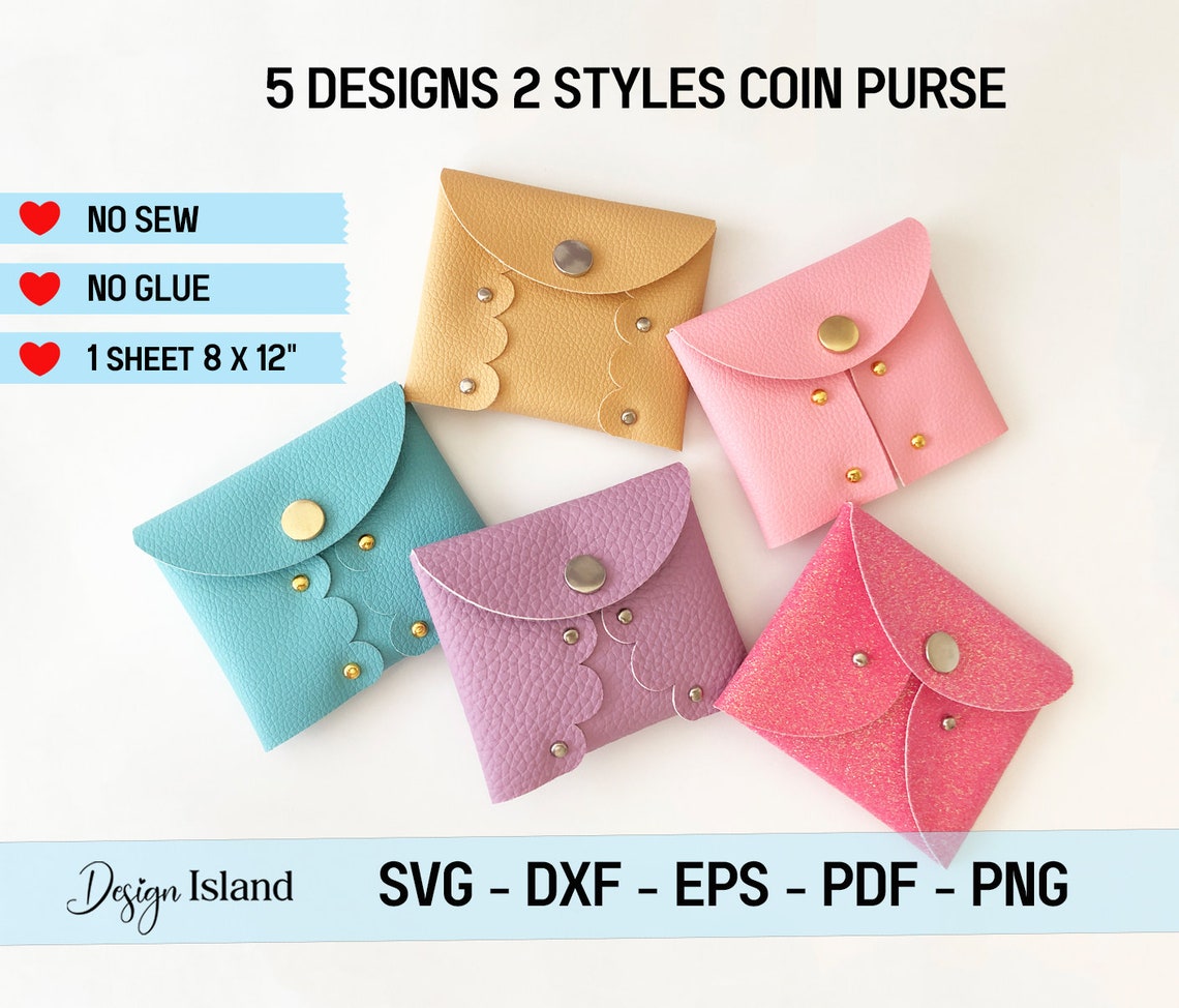 Keychain Coin Purse SVG Bundle Keyring Coin Purse Template - Etsy