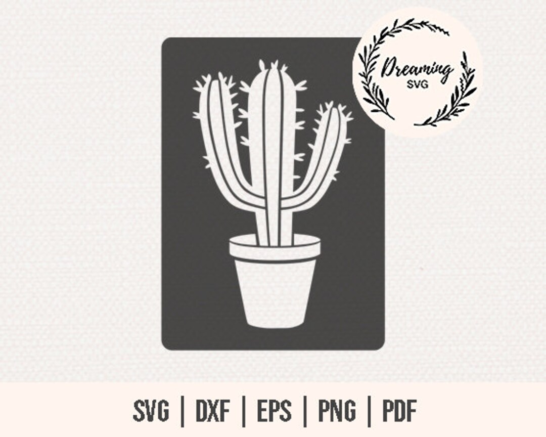 Cactus Digital Stencil SVG - Succulent Stencil SVG - Cactus SVG for ...