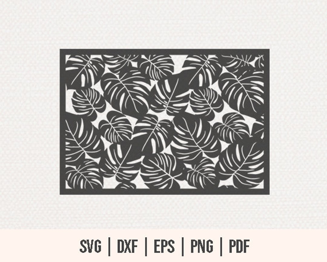 Monstera Leaves Panel Wall Decor SVG DXF - Monstera Leaf SVG - Monstera ...