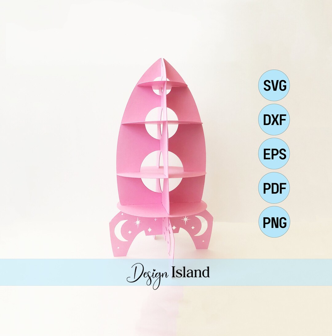 3D Rocket SVG - Rocket Paper Sculpture - DIY Papercraft Rocket SVG - 3D ...