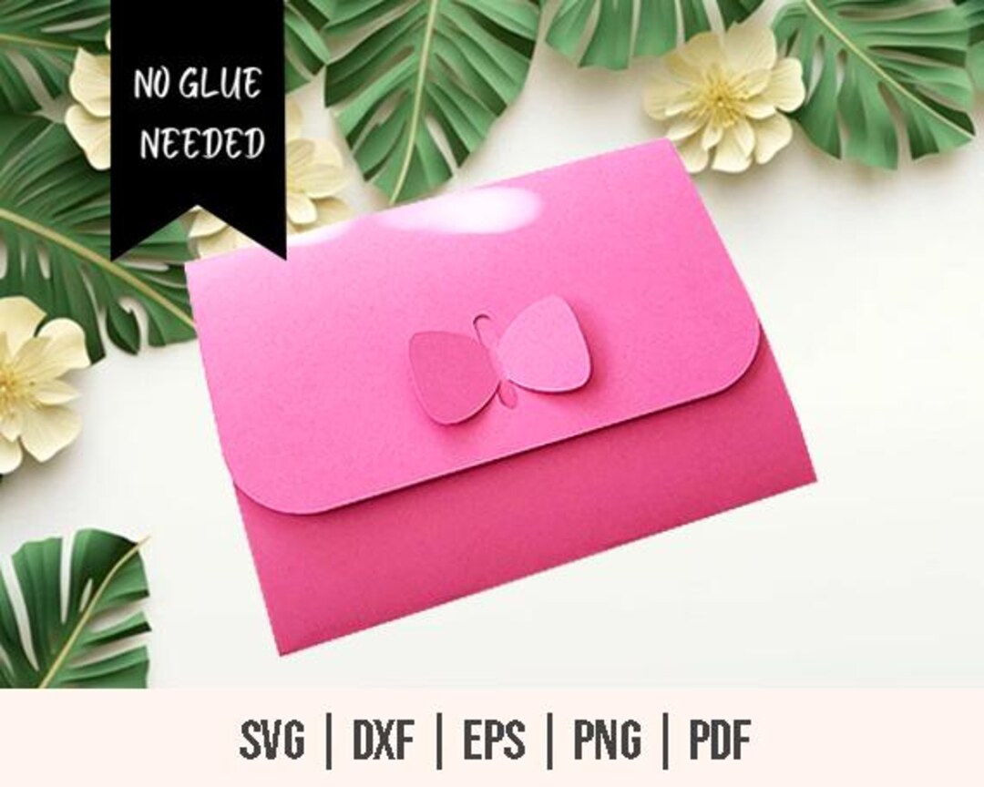Bow Envelope Cut Files - No Glue Needed Envelopes Template - Bow ...