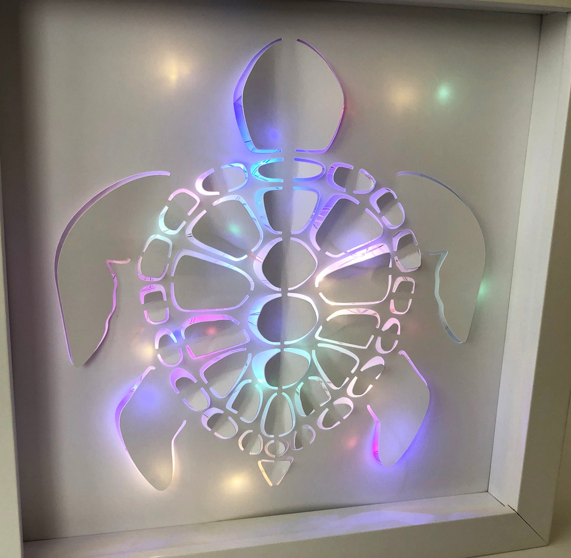 Turtle Shadow Box SVG Sea Turtle Square Paper Cut Light Box - Etsy