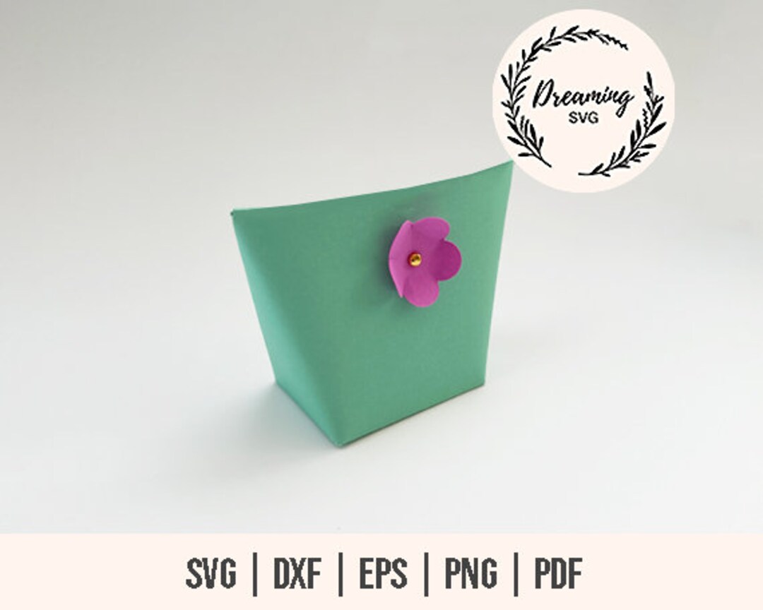 Flower Treat Box SVG - Flower Gift Box SVG Template - Modern Box With ...