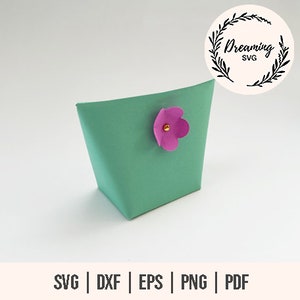 Flower Treat Box SVG - Flower Gift Box SVG Template - Modern Box With ...