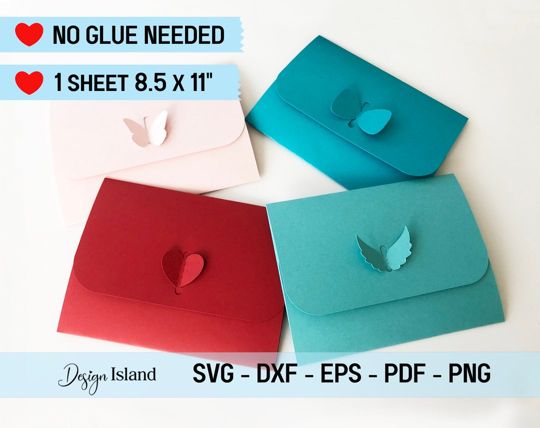 Envelope Bundle SVG - Gift Card Holder SVG - No Glue Needed Envelope ...