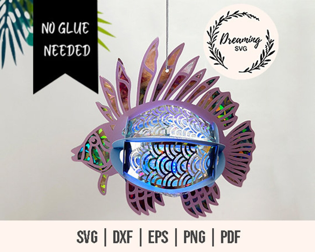 Lionfish Lantern SVG - Fish Lantern SVG - Lionfish Paper Lantern Svg ...