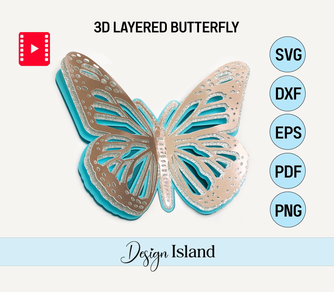 Layered Butterfly SVG Butterfly SVG 3D Butterfly Svg | Etsy Canada