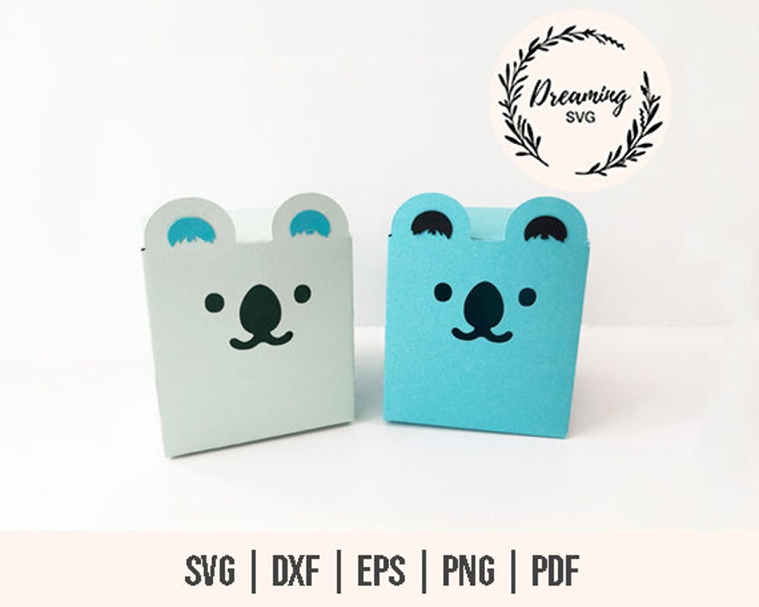 Koala Cube Box Digital Download SVG - Cute Koala Box SVG - Cute Animal ...