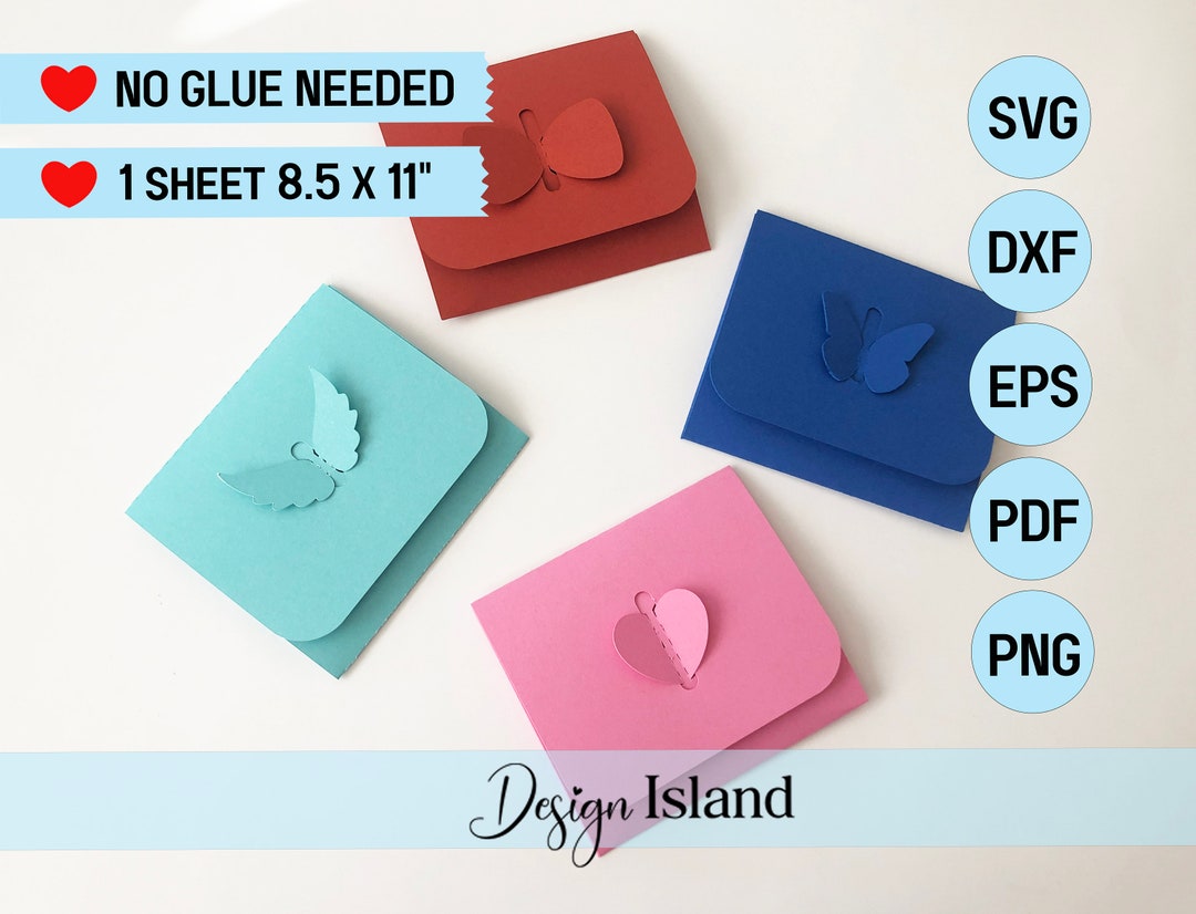 Envelope Bundle SVG - Gift Card Holder SVG - No Glue Needed Envelope ...