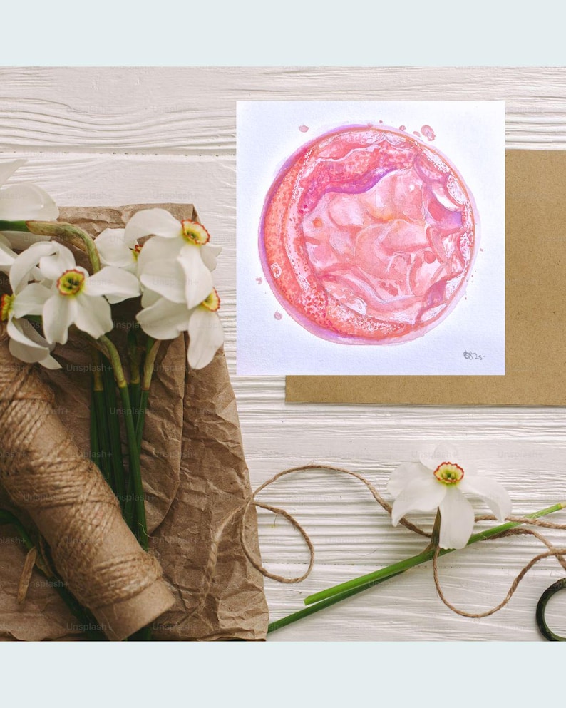 Custom IVF Embryo Art: Hand-painted Watercolour Keepsake, Personalised ...