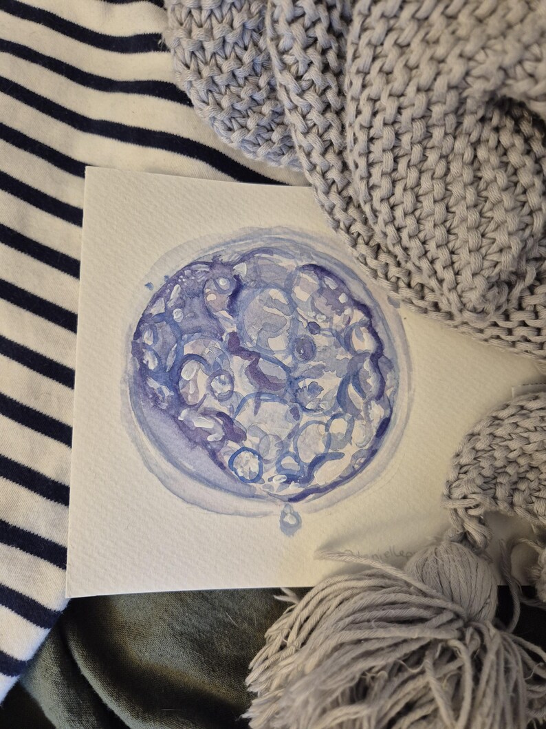 Personalised Embryo Watercolour Painting, Hand-painted IVF Keepsake ...