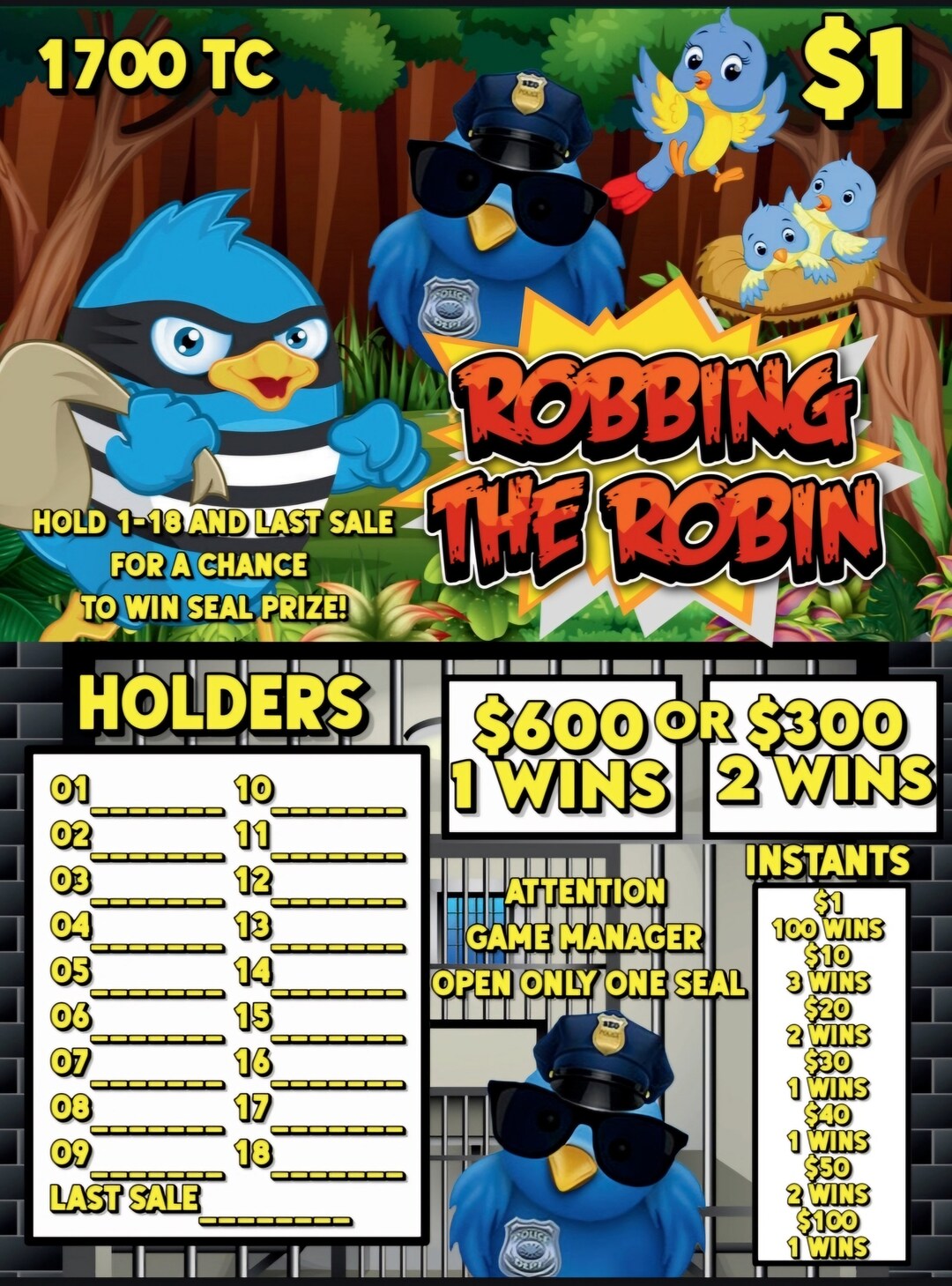 Robin the Robin Holder Ticket for Amusement Use Only - Etsy